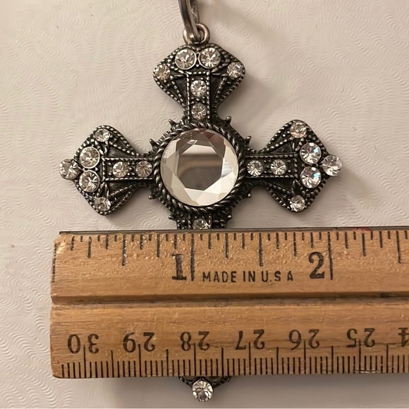 Unk | Jewelry | Crystal Cross Necklace Earring Set | Poshmark